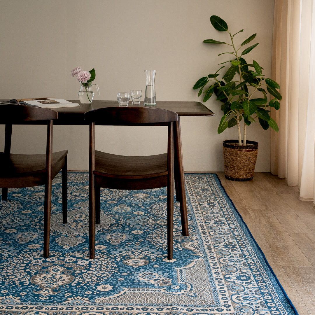 ル・ファルシー（綿カーペット） ラダン柄 ブルー 200×250cm – Persiadirect